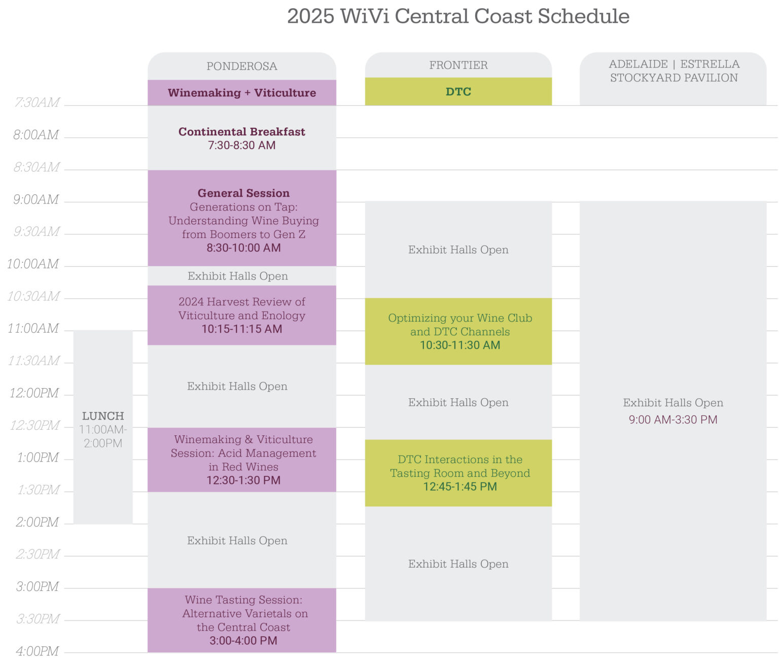 Schedule of Events | WiVi Central Coast